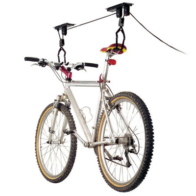Bicycle Pulley Hoist for Garage Storage Ceiling Mount Bike Lift for Repairs and Maintenance