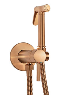 BIDET FAUCET REA LUNGO LOOP BRUSH COOPER, BRASS