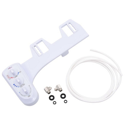 BIDET TOILET SEAT ATTACHMENT HOT COLD WATER DUAL NOZZLES