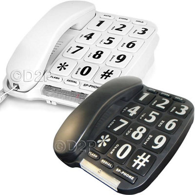 Big Button Landline Home Corded Telephone Large Jumbo Phone For Elderly ...