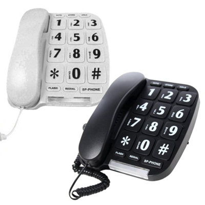 Big Button Landline Home Corded Telephone Large Jumbo Phone For Elderly ...