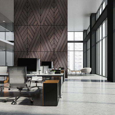 Big Diamond Decorative Walnut Wood Wall Panel 240cm x 120cm (2 Panels ...