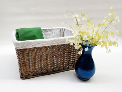 Big Huge Deep Living Room Fireplace Log Basket Full Wicker Storage Box ...