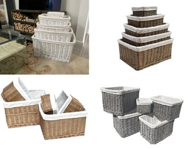 Big Huge Deep Living Room Fireplace Log Basket Full Wicker Storage Box ...