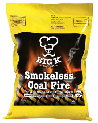 Big K Products Smokeless Coal SCF20-BQ, 1 x 20kg Value Bag, 5 to 6 Hour ...