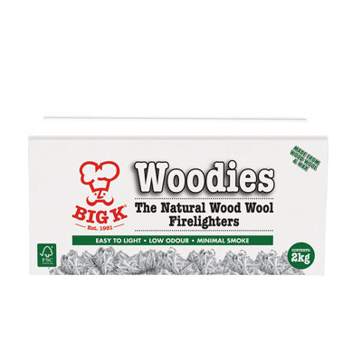 Big K Products Woodies Natural Wood Wool Firelighters, FSC Certified ...