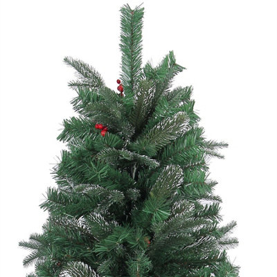 Big Large 5ft Pre Artificial Green Christmas Tree with Frosted Tips ...