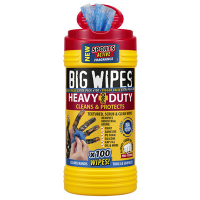 Big Wipes Heavy-Duty Pro+ 100 Wipes Tub Skin-Friendly Biodegradable ...