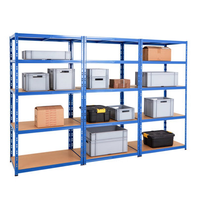BiGDUG Garage Shelving Unit 3 Bay - 179x90x60 cm - 200kg UDL Per Shelf ...