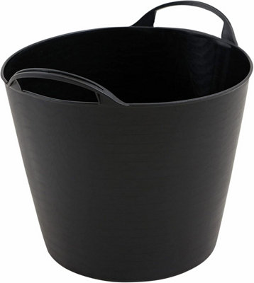 BiGDUG Plastic Flexi Tubs - 26 Litre - Pack of 3 - Black - Heavy Duty ...