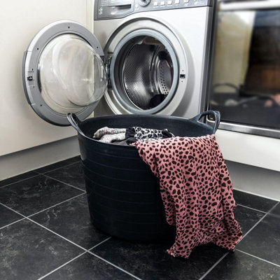 BiGDUG Plastic Flexi Tubs - 42 Litre - Pack of 3 - Black - Heavy Duty ...