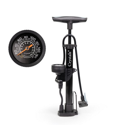 Bike Cycle Tyre Hand Air Mini Pump With Gauge Presta & Schrader Valves ...