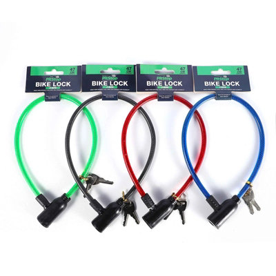 Bike Lock 470 MM 4 Assorted Colour -PACK OF 2