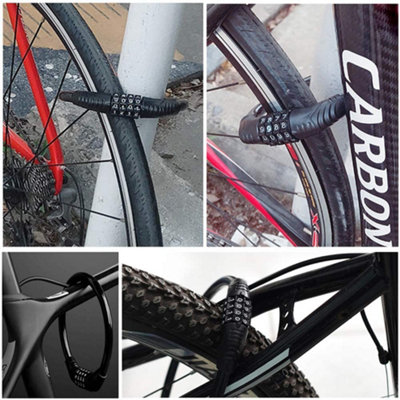 Bike Lock Scooter Bicycle Motorcycle Cable Chain Locks, 4-Digit Secure ...