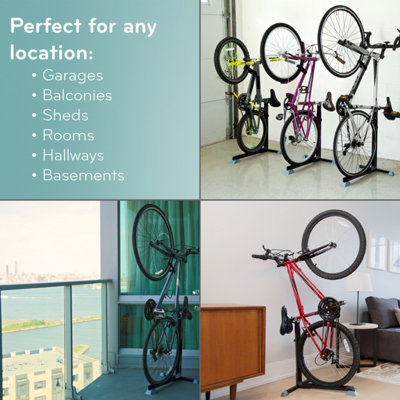 BIKE NOOK PRO BICYCLE STAND, PORTABLE AND STATIONARY SPACE-SAVING RACK ...