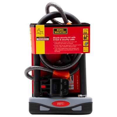 Bike Security Cable Kit, includes D lock and 1.2m cable