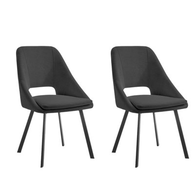 Billie Dining Chair Set of 2, Grey Fabric