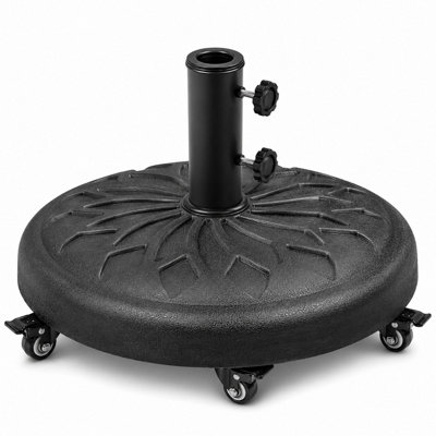 BILLTIX 20.5KG Black Heavy Duty Round Parasol Base with Wheels for ...
