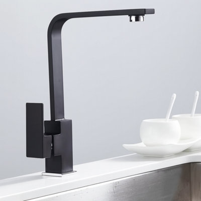 Billtix Black Kitchen Mixer Tap, Kitchen Sink Mixer Taps Swivel Spout ...