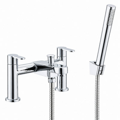 BILLTIX Chrome Bath Shower Mixer Tap with Handheld Shower Set, Deck ...