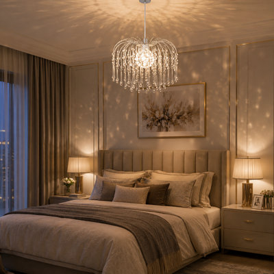 BILLTIX Crystal Ceiling Light Shade Easy Fit Acrylic Chandelier Pendant ...