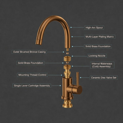 Billtix Kitchen Sink Tap with High Arc Swivel Spout Mixer, Single ...