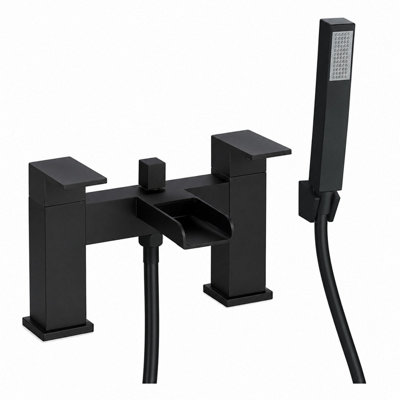 BILLTIX Matte Black Waterfall Deck mounted Mixer Tap Bathroom Tub Tap ...