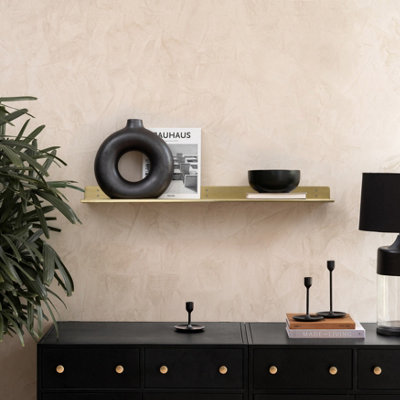 BILLY GOLD METAL WALL SHELF FLOATING SHELF WALL MOUNTED SHELF BOOK ...