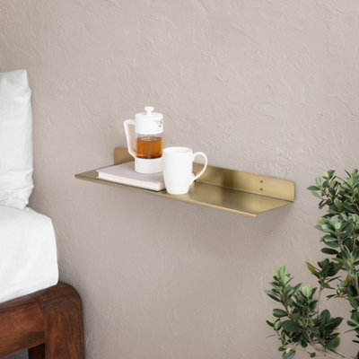 Billy Gold Metal Wall Shelf Floating Shelf Wall Mounted Shelf Book ...