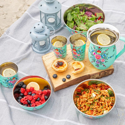 BillyCan Camping Mugs - 450ml - Mint Pansy - Pack of 6