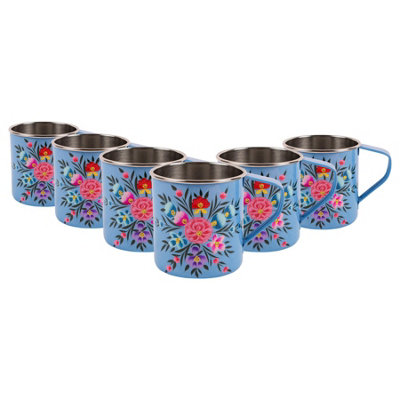 BillyCan - Camping Mugs - 450ml - Ocean Pansy - Pack of 6