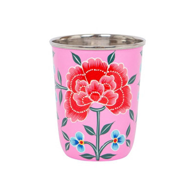 Buy BillyCan Hand-Painted Picnic Cup - 300ml - Raspberry Peony at B&Q