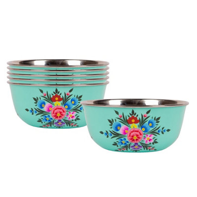 BillyCan - Picnic Bowls - 16.5cm - Mint Pansy - Pack of 6 | DIY at B&Q