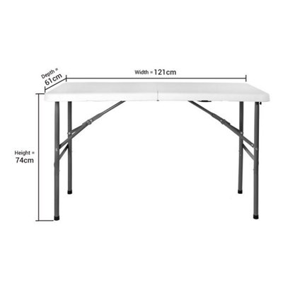 BillyOh 4ft Heavy Duty Plastic Folding Outdoor Trestle Table