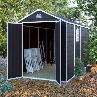 BillyOh Ashford Apex Plastic Garden Storage Shed Including Foundation ...