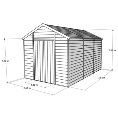 BillyOh Expert Tongue and Groove Apex Workshop - 12x8 - Windowed