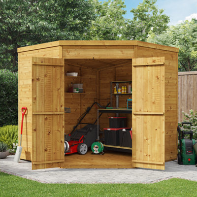 BILLYOH EXPERT TONGUE AND GROOVE CORNER WORKSHOP WOODEN SHED - 7X7 ...