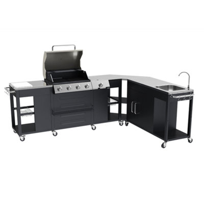 BillyOh Indiana 4 Burner Gas BBQ Kitchen with Sink