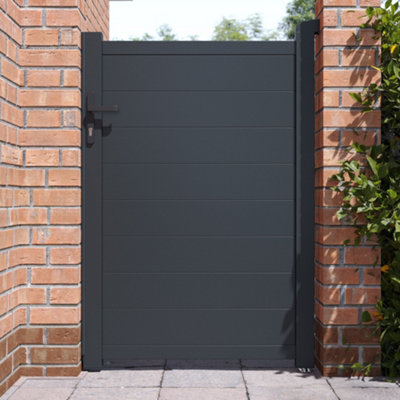 BillyOh Nova Pedestrian Full Privacy Aluminium Garden Gate - 100x142cm ...