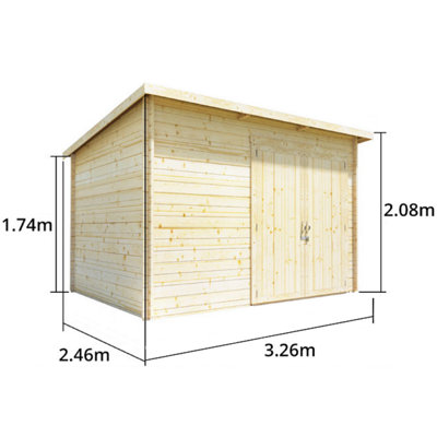 BillyOh Pent Log Cabin Windowless Heavy Duty Bike Store - 10x8 - Double ...