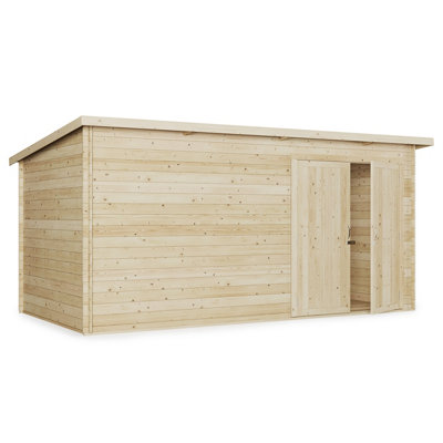 BillyOh Pent Log Cabin Windowless Heavy Duty Bike Store - 14x8 - Double ...
