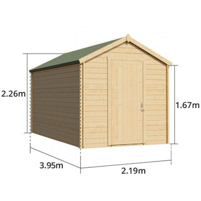 BillyOh Pro Apex Log Cabin Wooden Shed - W2.0m x D4.0m (7 x 13ft ...