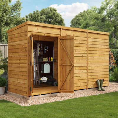 BillyOh Switch Overlap Pent Wooden Shed - 12x4 Windowless