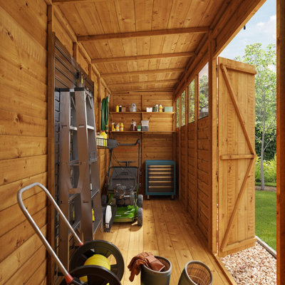 BillyOh Switch Overlap Pent Wooden Shed - 12x4 Windowless