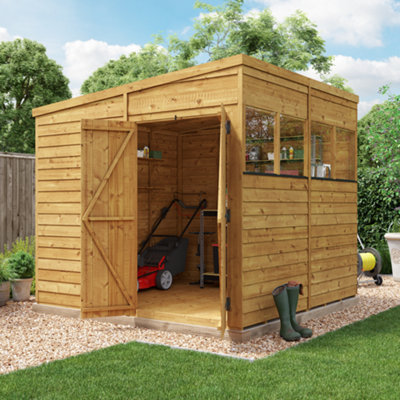 BillyOh Switch Overlap Pent Wooden Shed - 8x8 Windowed