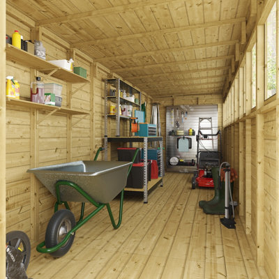 BillyOh Switch Tongue and Groove Pent Wooden Shed - 20x6 Windowless ...