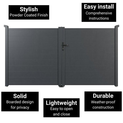 BillyOh Valencia Double Swing Driveway Aluminium Gates with Horizontal ...