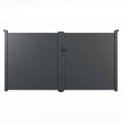 BillyOh Valencia Double Swing Driveway Aluminium Gates with Horizontal ...