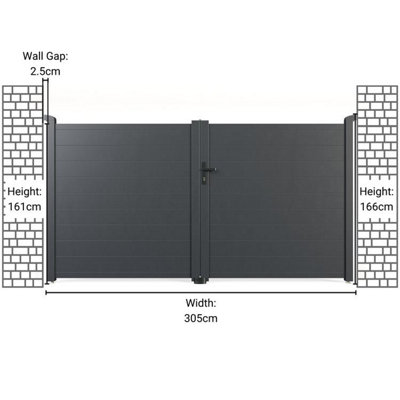 BillyOh Valencia Double Swing Driveway Aluminium Gates with Horizontal ...