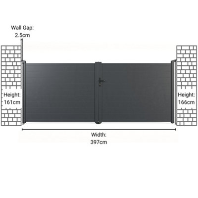 BillyOh Valencia Double Swing Driveway Aluminium Gates with Horizontal ...